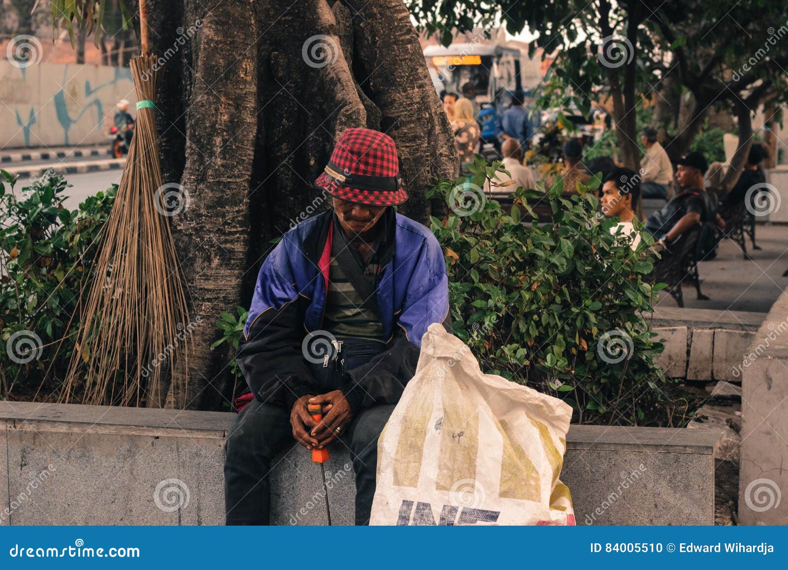 Man Collects Discarded Materials. Poverty and Hardwork Editorial Image ...