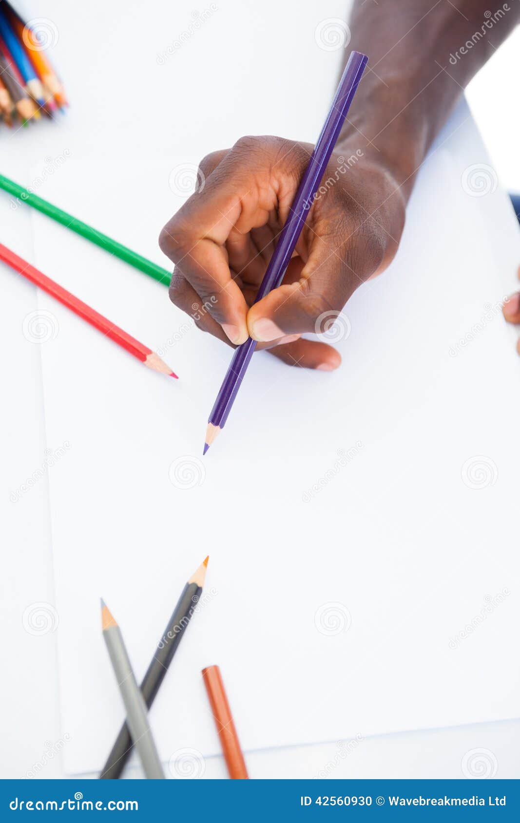 Man Colouring with Purple Pencil Stock Photo - Image of colouring ...