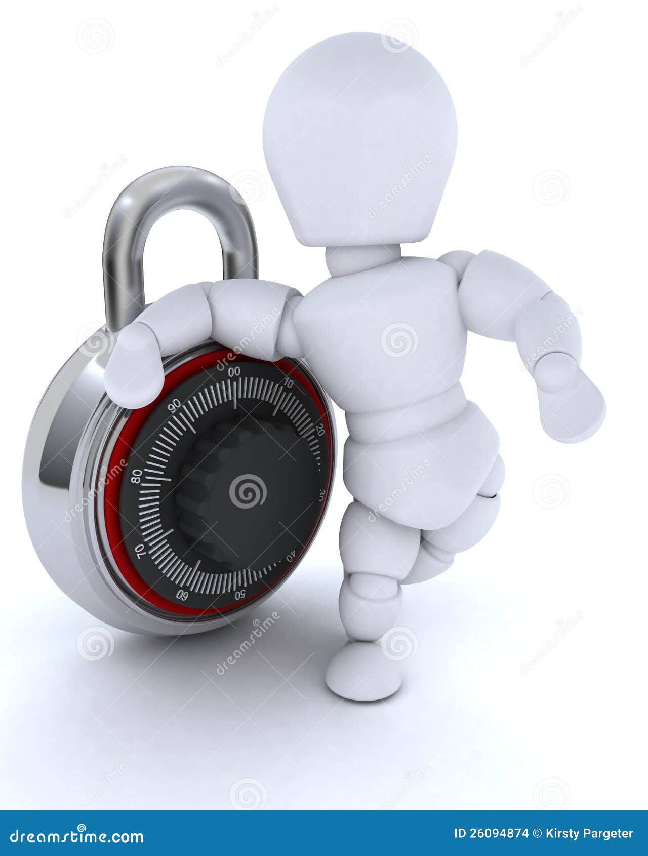 Man with Combination Padlock Stock Illustration - Illustration of ...