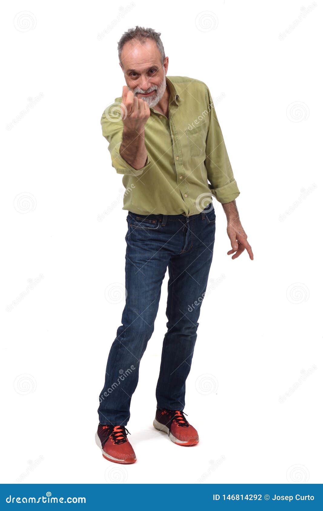 Man, come with me on white stock photo. Image of hand - 146814292