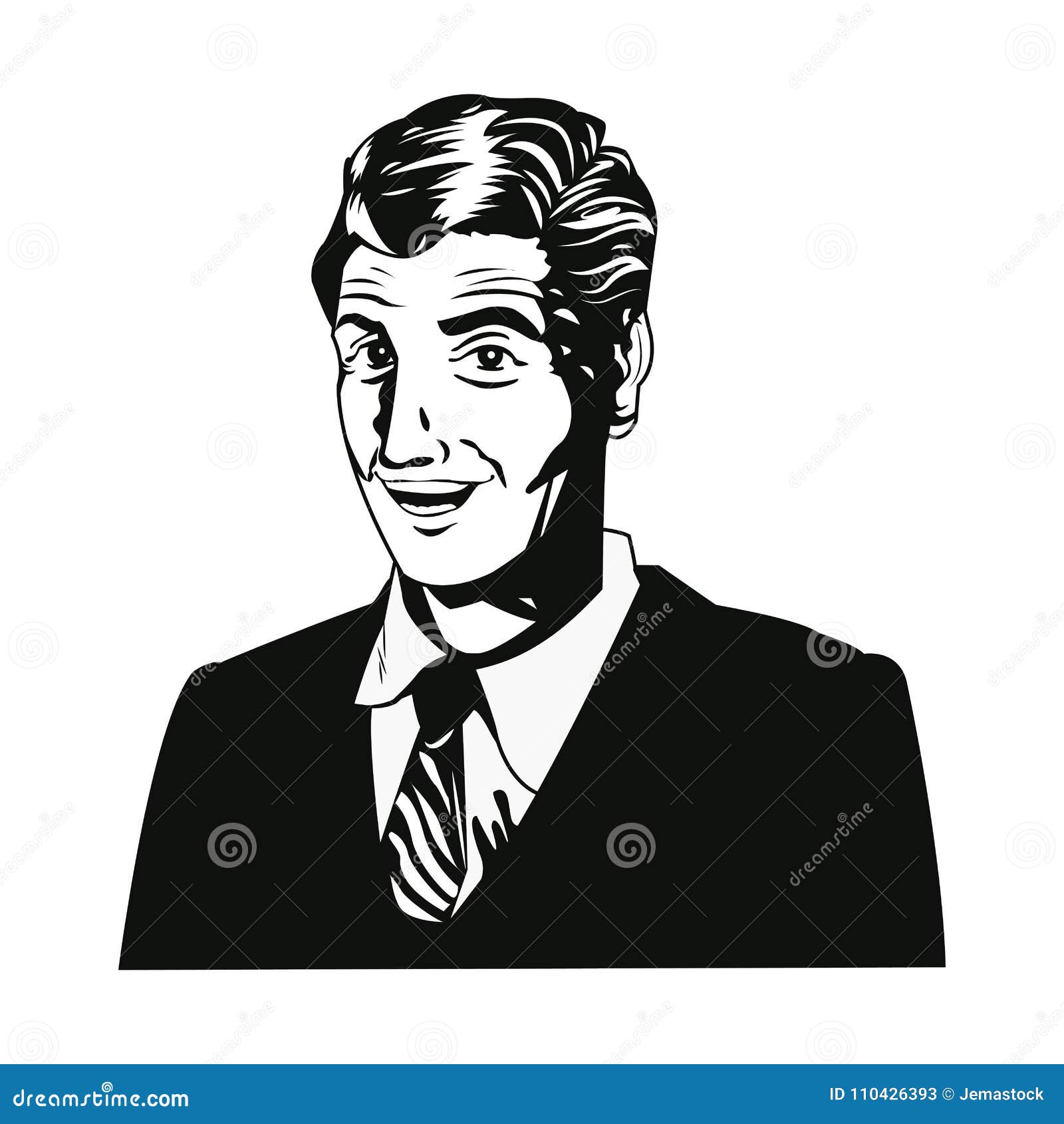 Man Comic Style Black and White Stock Vector - Illustration of drawing ...