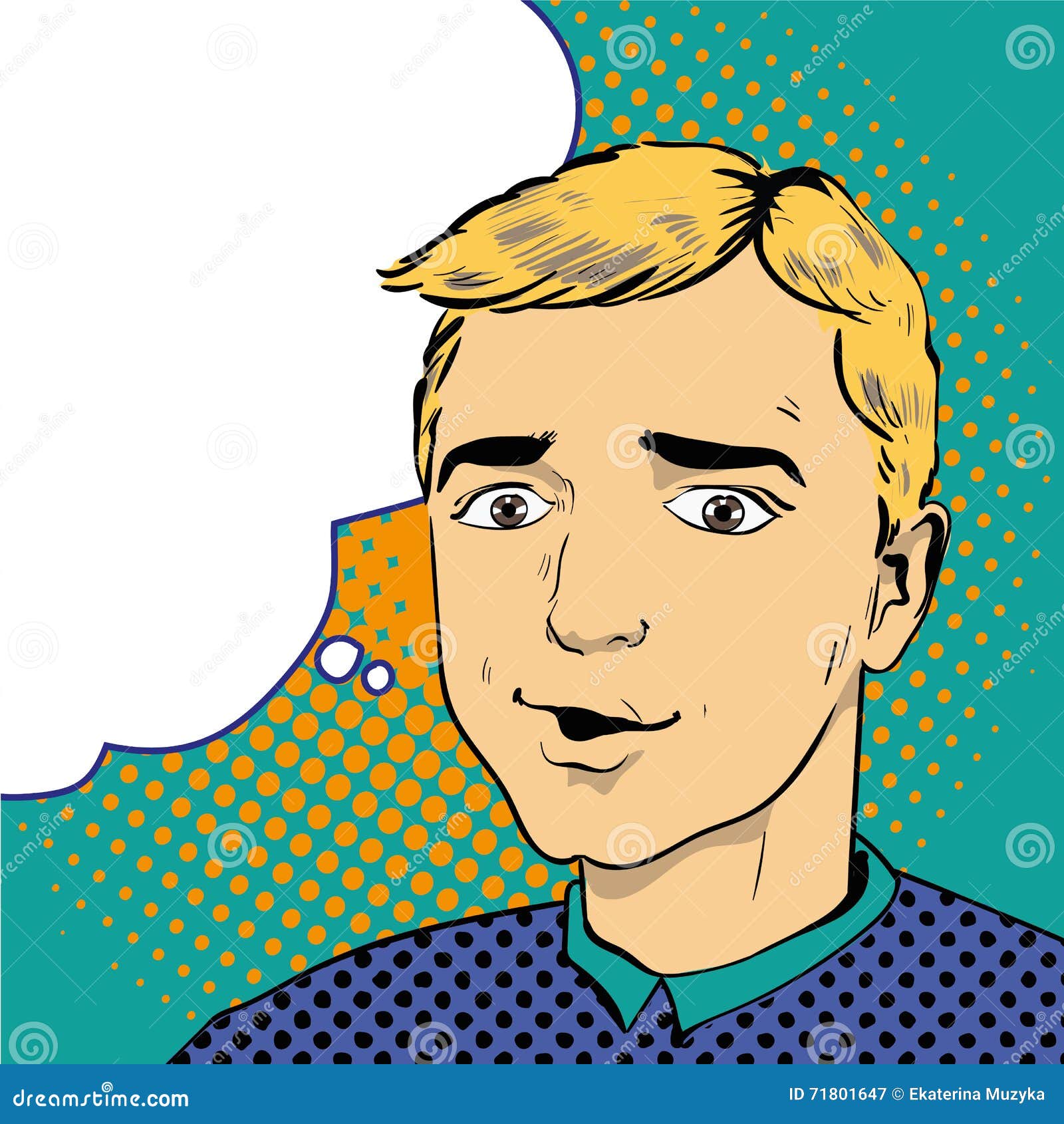 Man in Comics Retro Pop Art Style. Vector Illustration Stock Vector ...