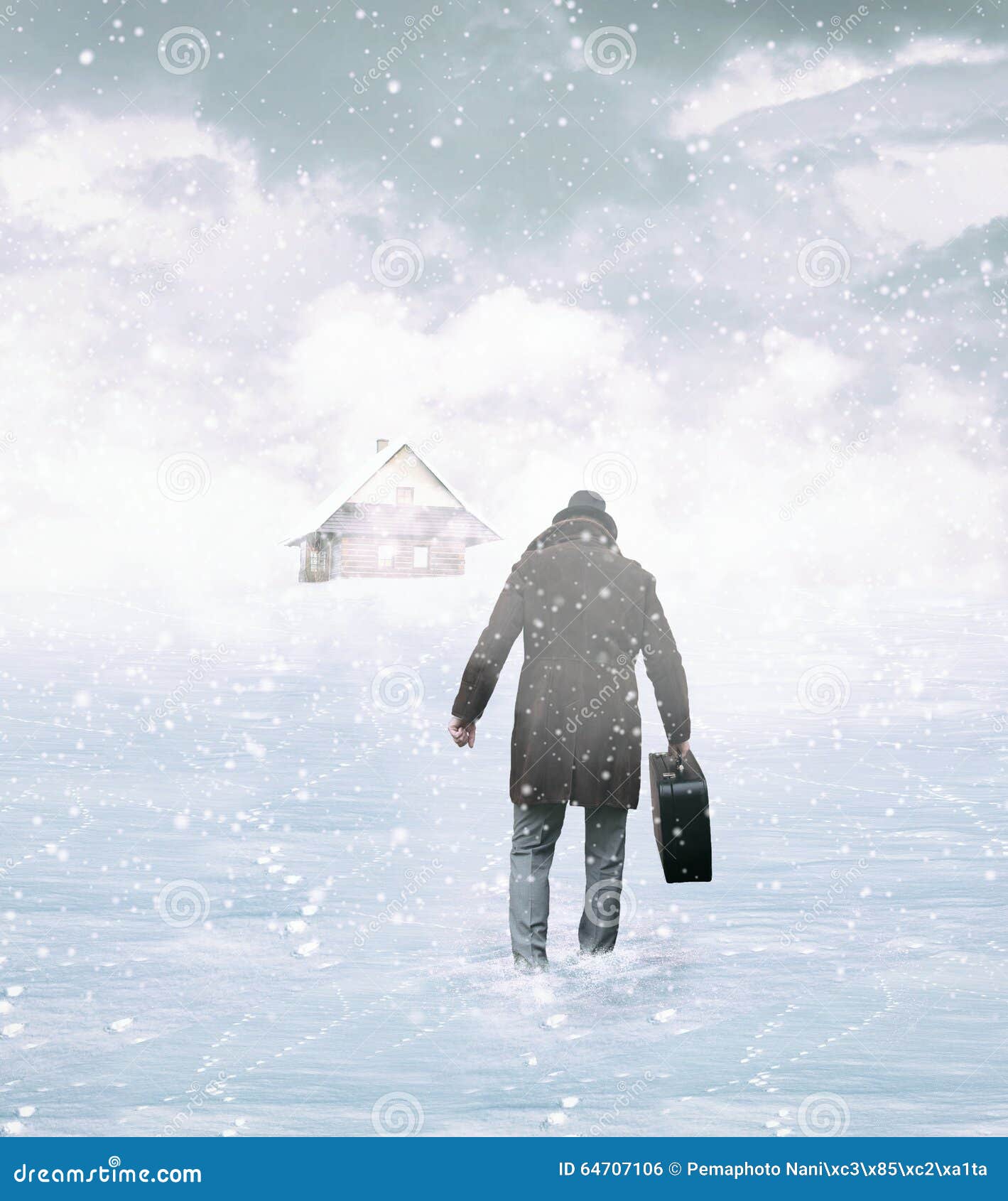 Man is Coming Home stock photo. Image of suitcase, side - 64707106