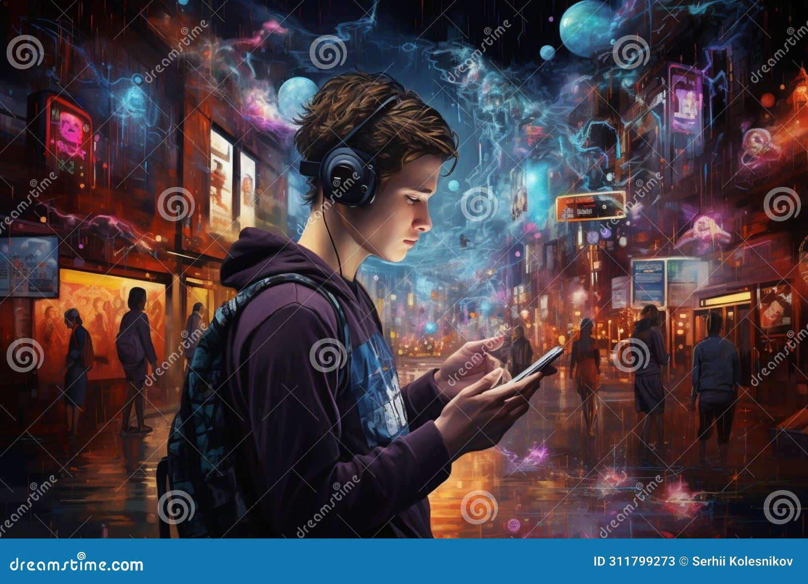 A Man Communicates with a Computer. Concept - Artificial Intelligence ...