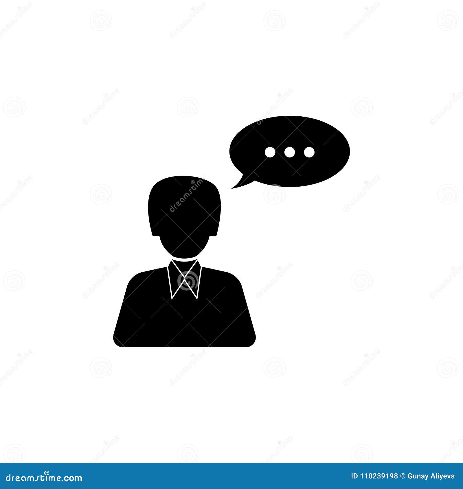 A Man with a Communication Bubble Icon. Stock Illustration ...