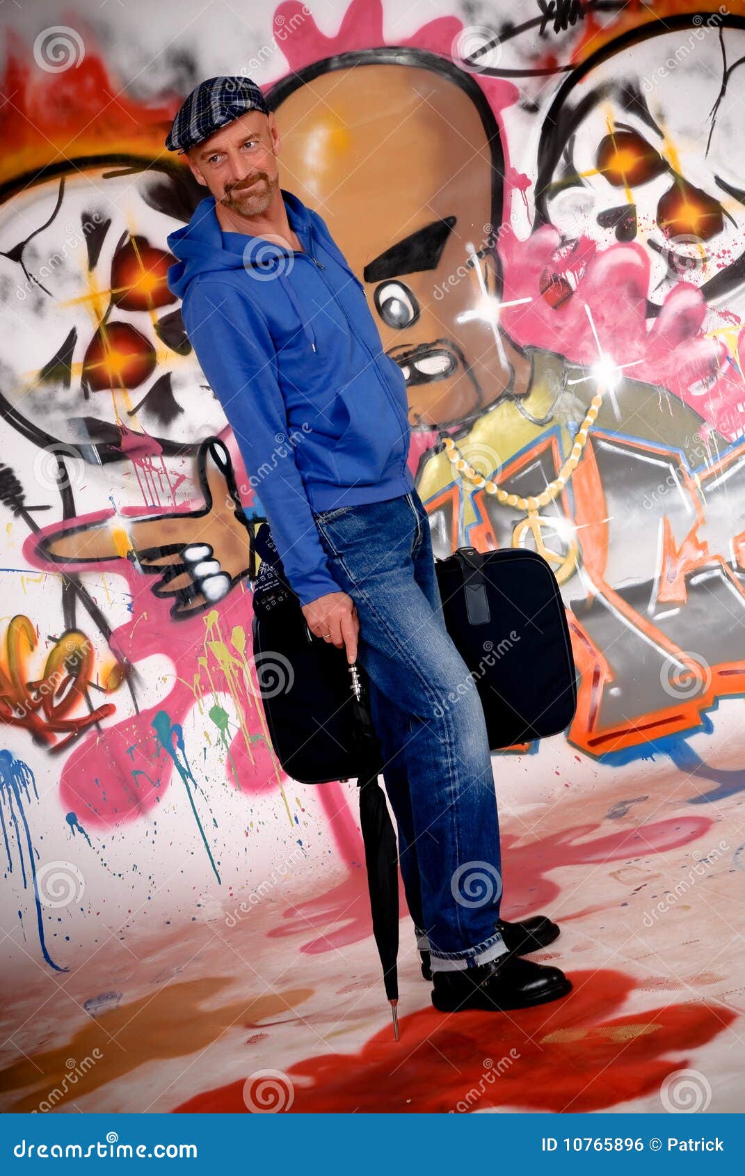 Man Commuter, Urban Graffiti Stock Photo - Image of middle, white: 10765896