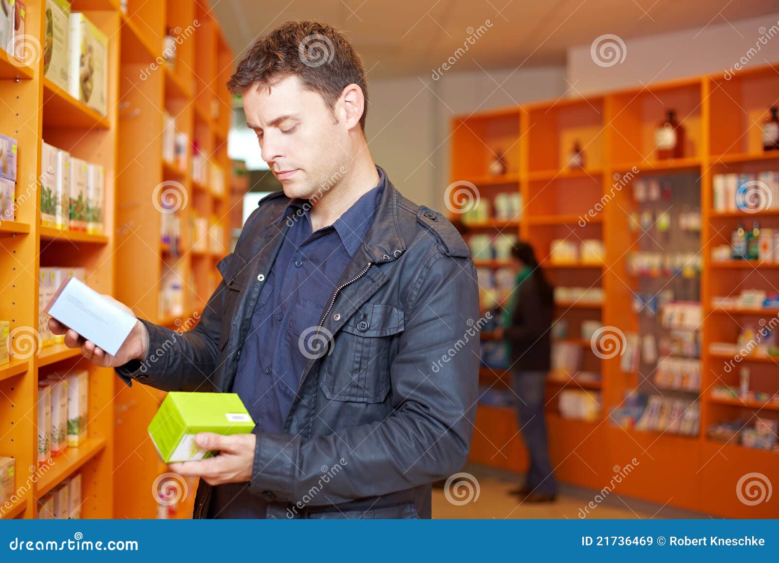 Man Comparing Medical Products Stock Image - Image of consumer ...