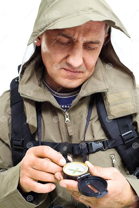 Man with compass stock photo. Image of explorer, grandfather - 21072612
