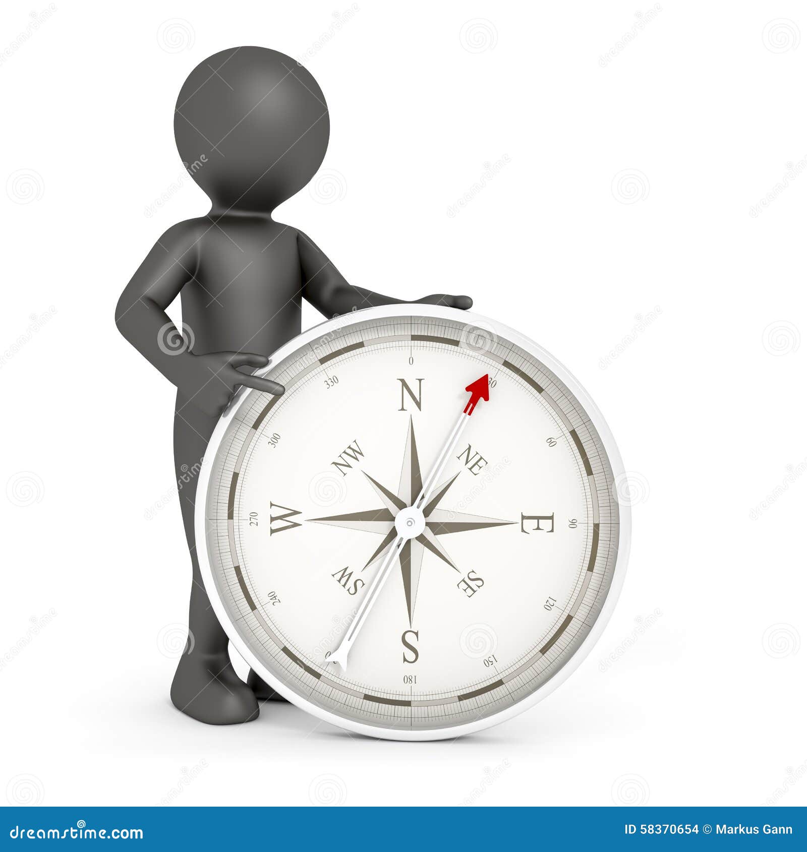 Man and compass stock illustration. Illustration of black - 58370654