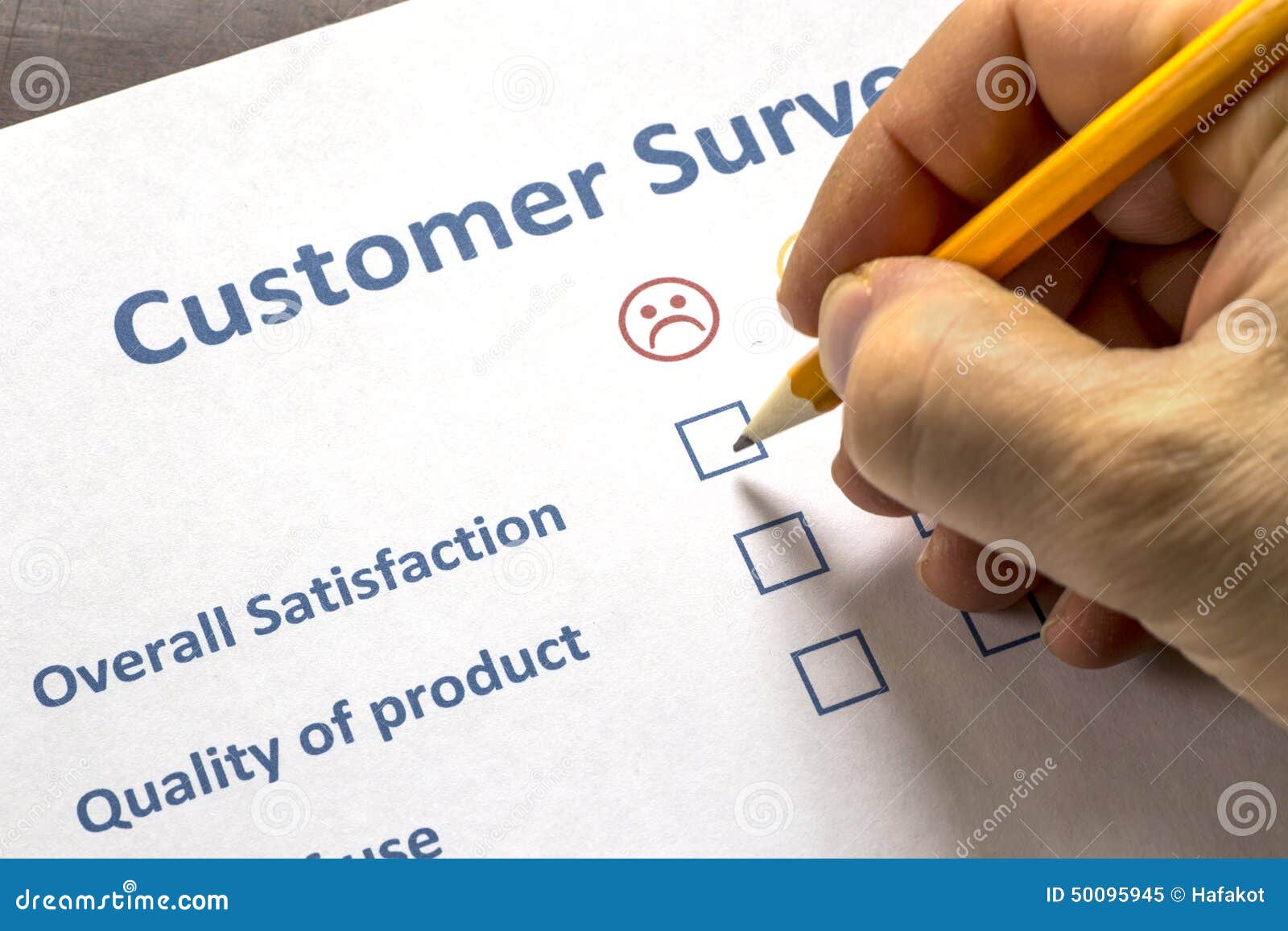 Man Completing a Customer Survey Stock Image - Image of form, paper ...