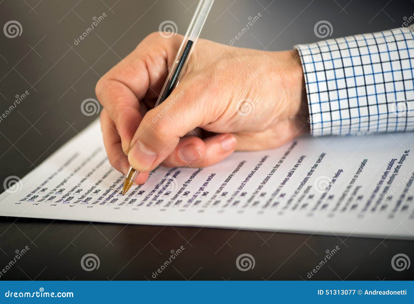 Man Completing a Questionnaire Stock Image - Image of survey, multiple ...