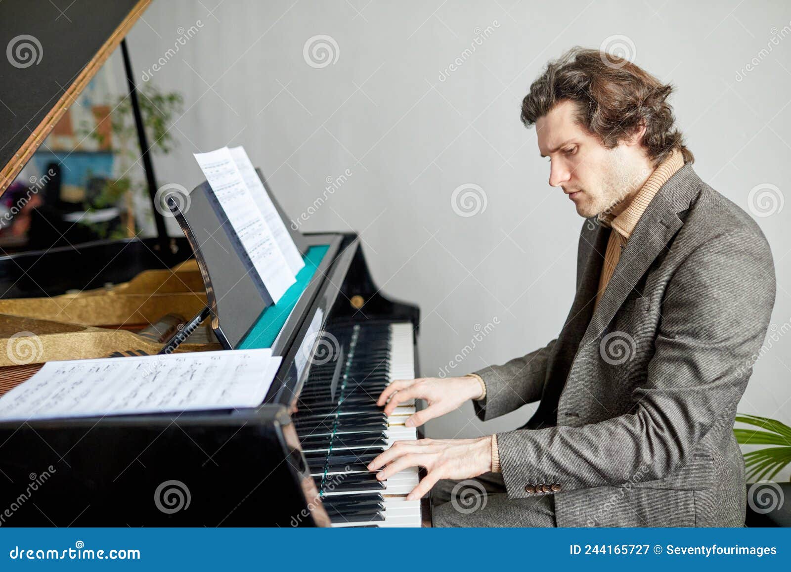 Man Composing the Music on Piano Stock Image - Image of classical ... Man Composing the Music on Piano Stock Image - Image of classical ...