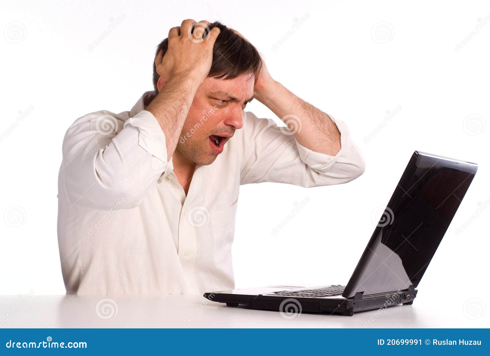 Man and computer stock image. Image of manager, fail - 20699991