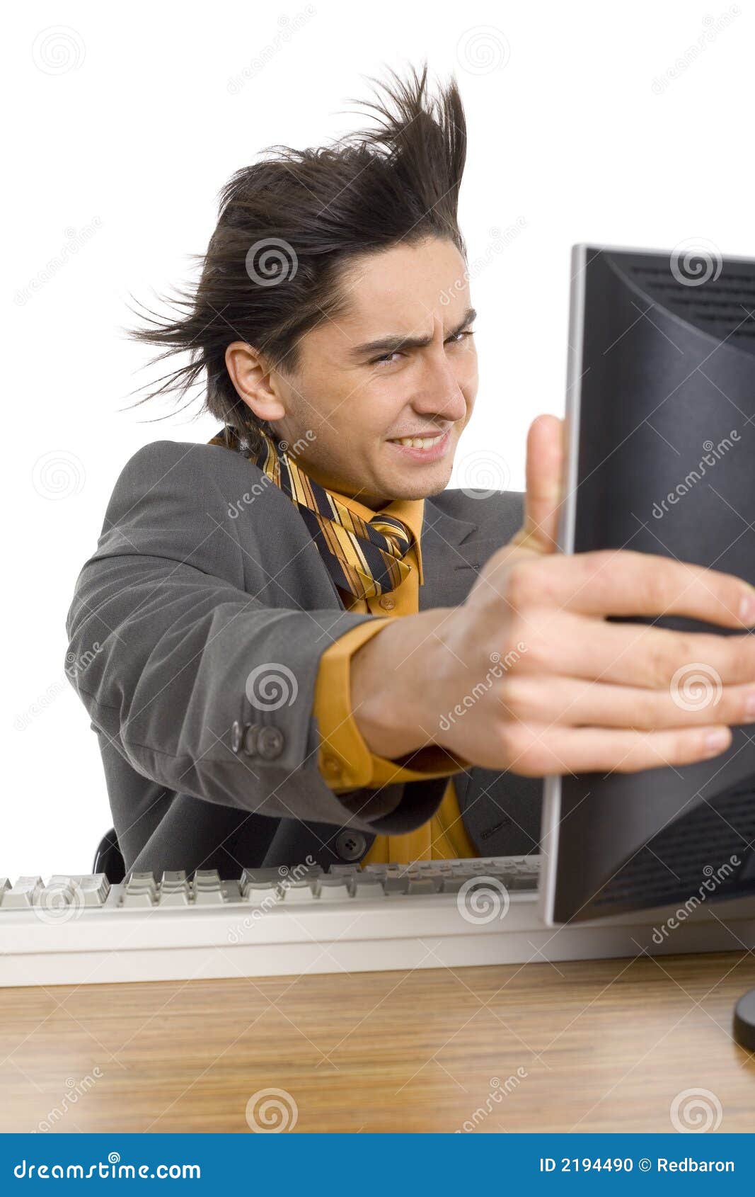 Man at the computer stock photo. Image of view, speed - 2194490