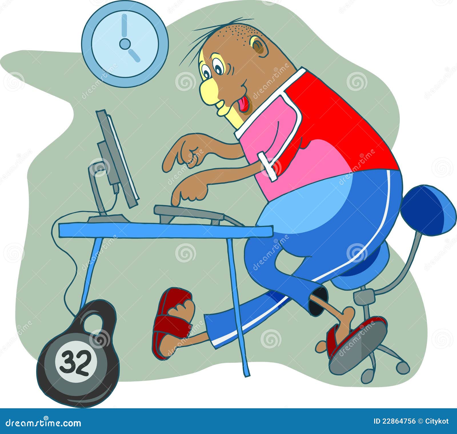 Man and computer stock vector. Illustration of vector - 22864756