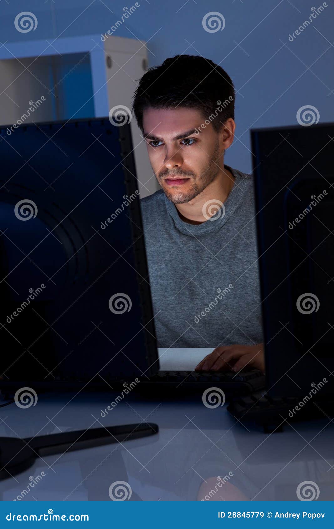 Man and Computer stock image. Image of person, looking - 28845779