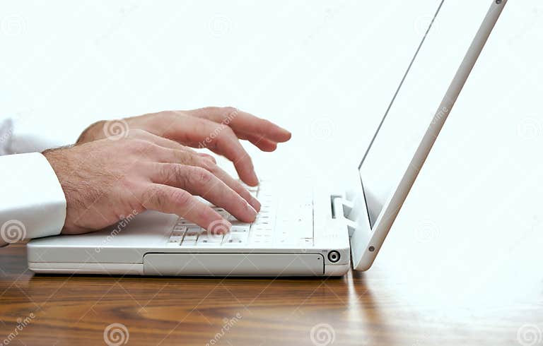 Man and computer stock image. Image of interior, desk - 3659791