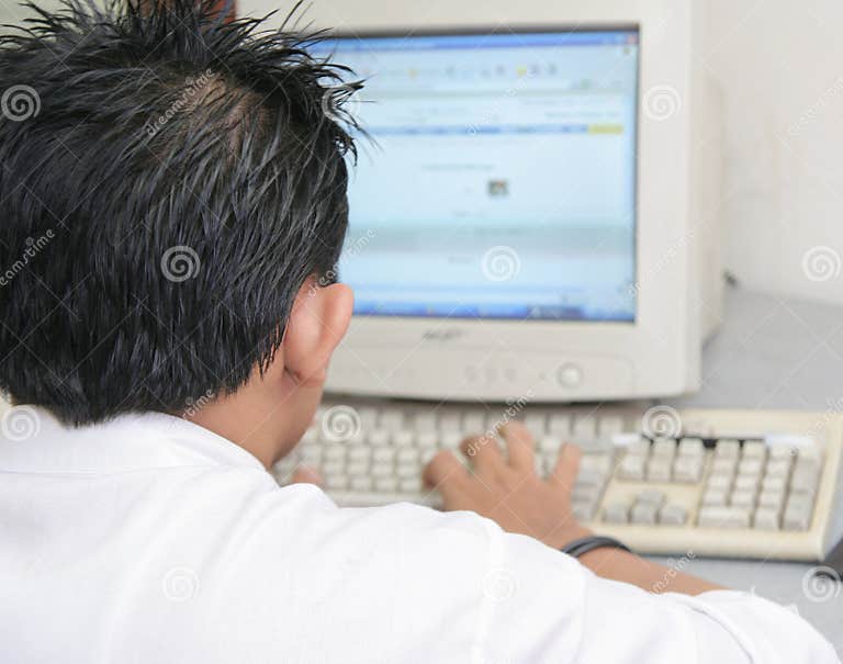Man and computer stock photo. Image of browsing, computer - 6349498