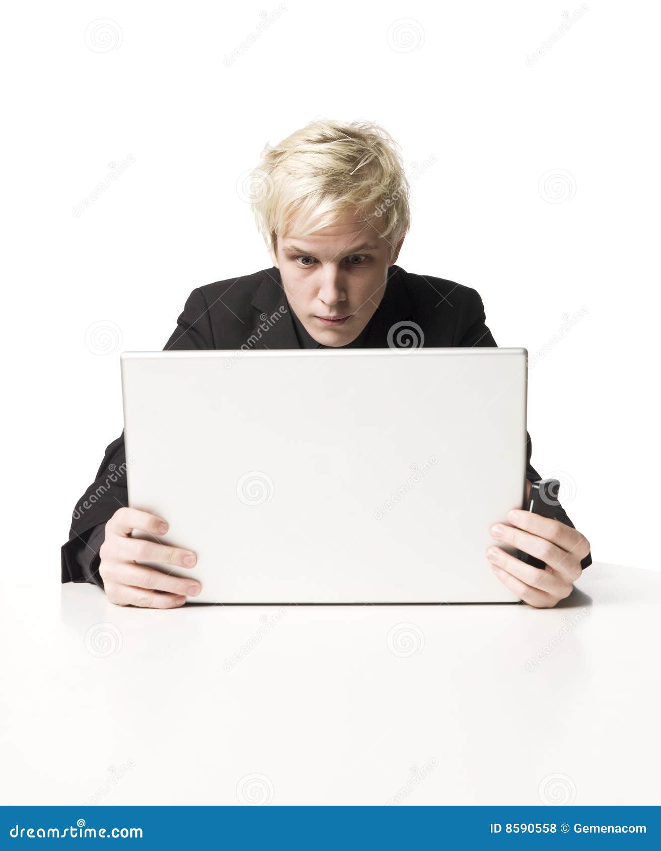 Man with computer stock photo. Image of center, computer - 8590558