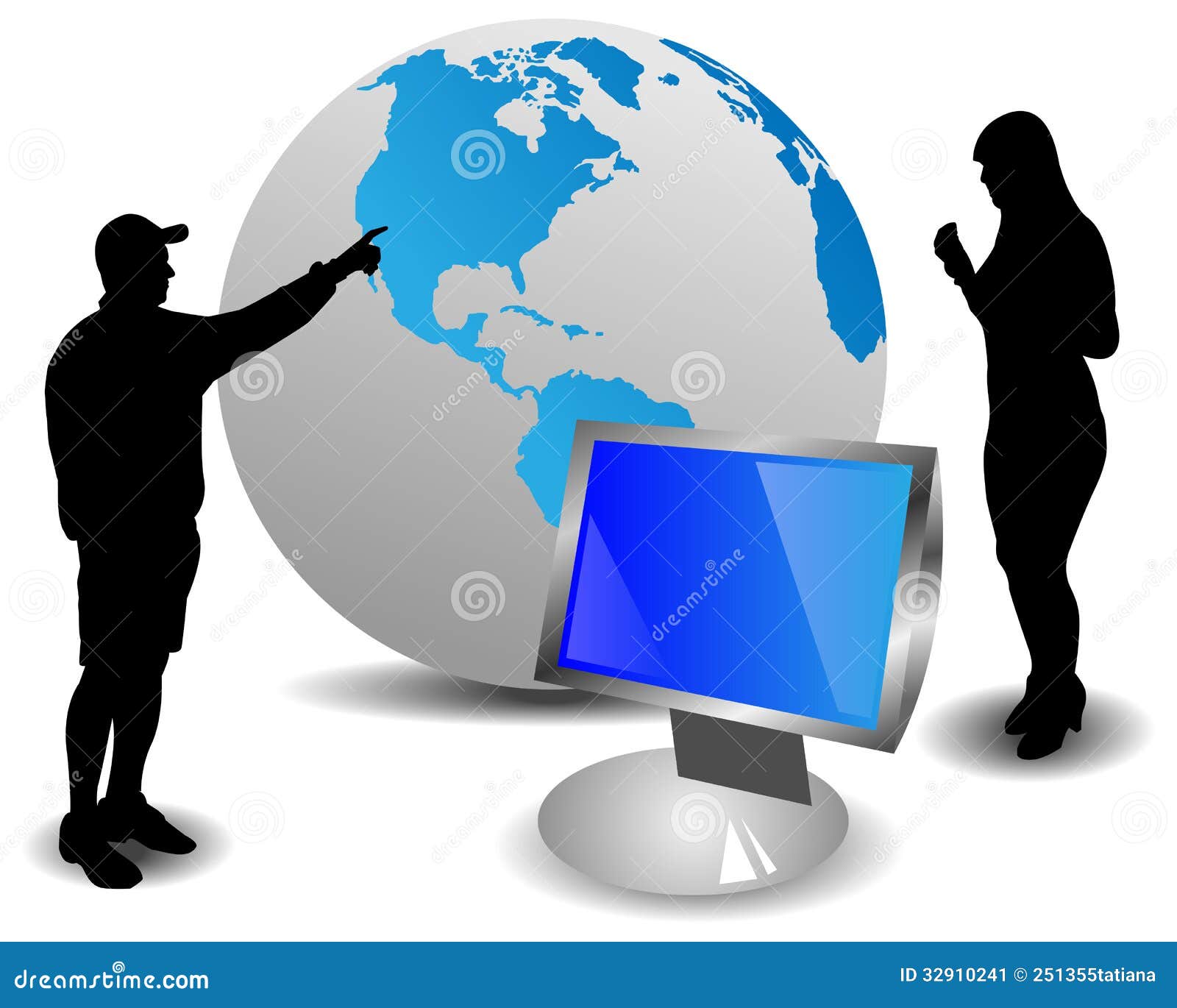 Man and computer stock vector. Illustration of concept - 32910241