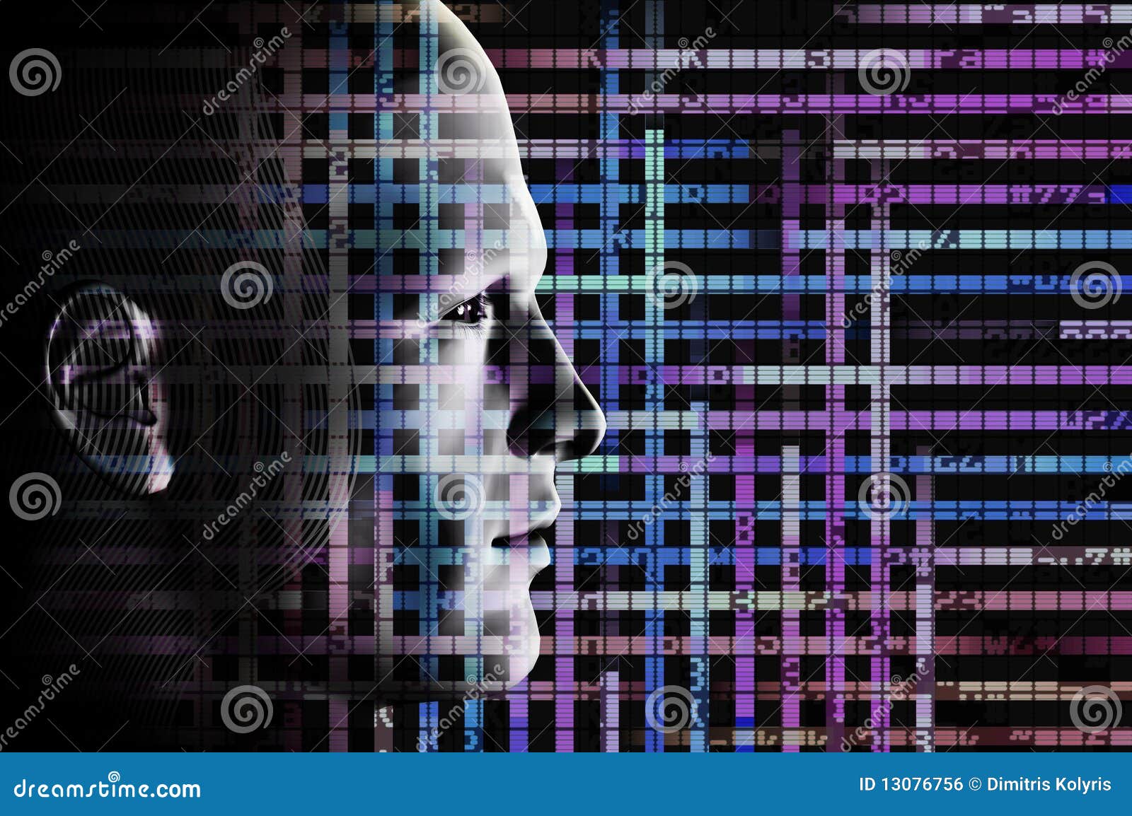 Man and computer code stock illustration. Illustration of abstract ...