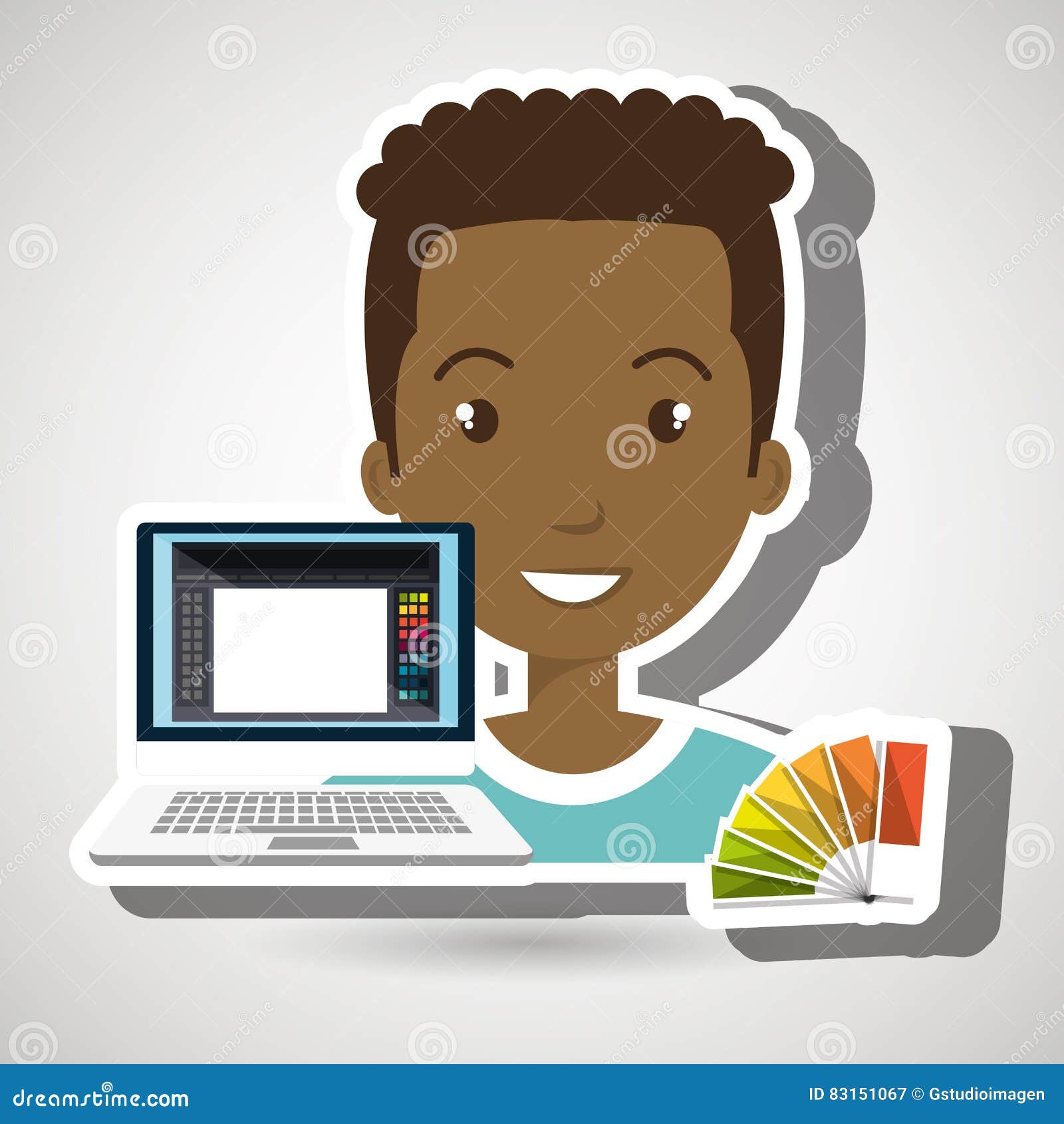 Man computer color chart stock illustration. Illustration of company ...