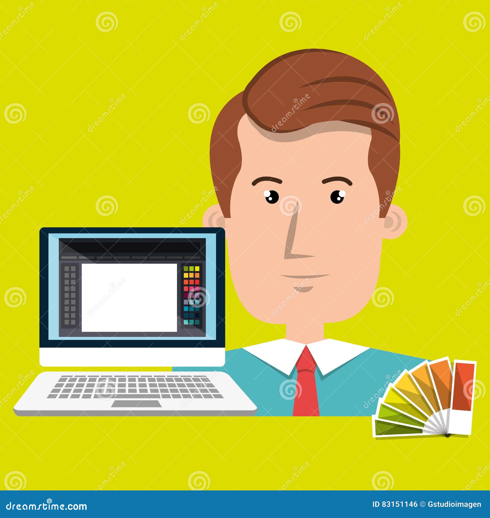Man computer color chart stock illustration. Illustration of graphic ...