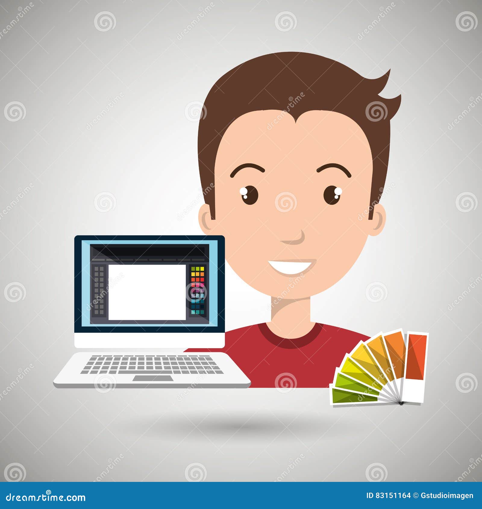Man computer color chart stock illustration. Illustration of brown ...