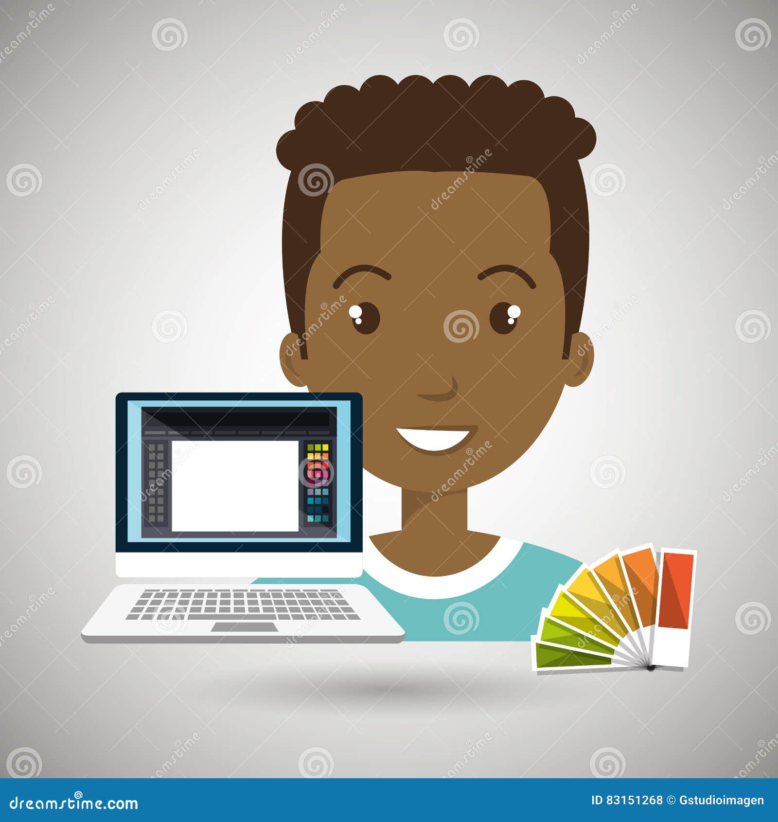 Man computer color chart stock illustration. Illustration of graphic ...
