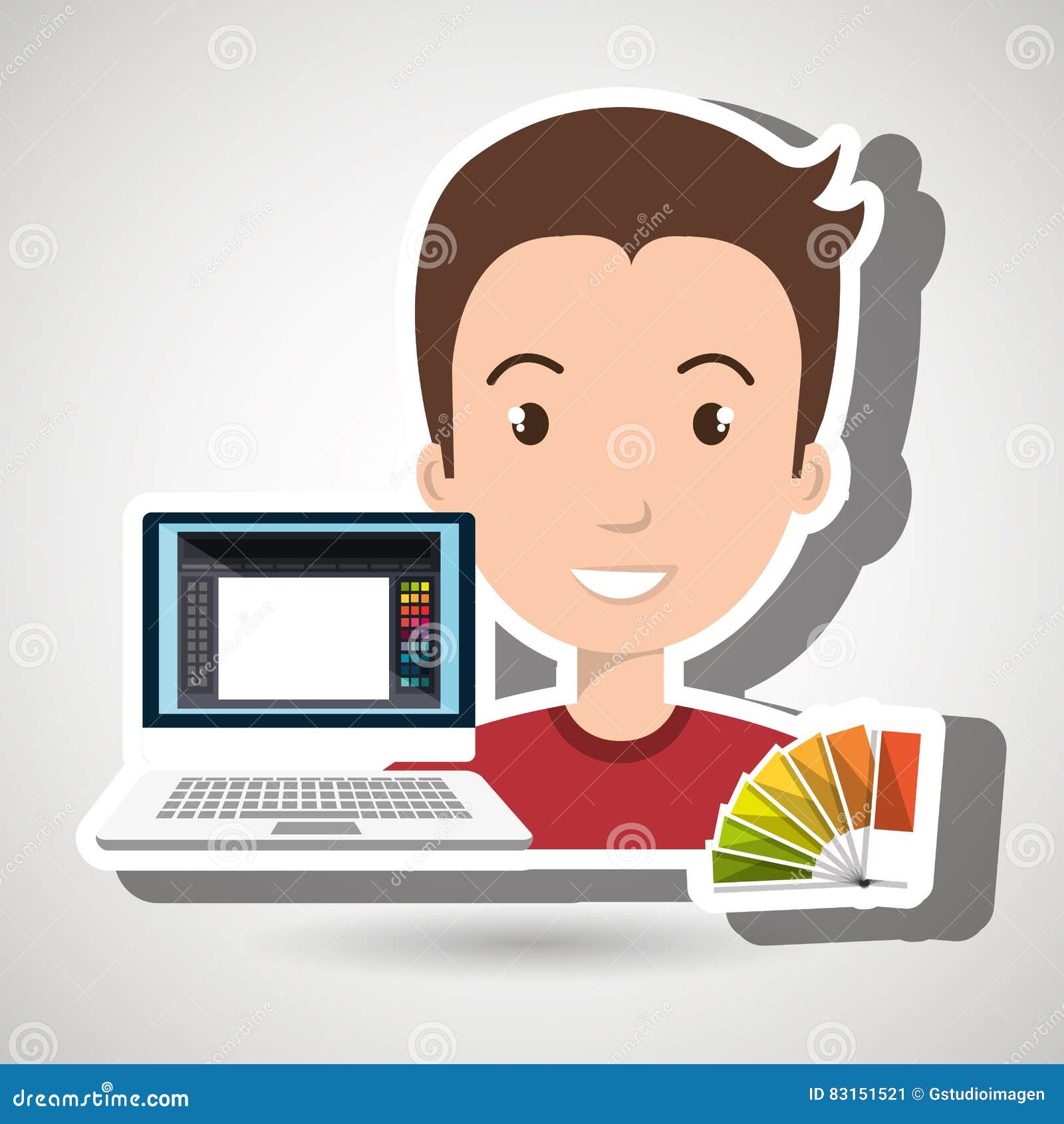 Man computer color chart stock illustration. Illustration of company ...