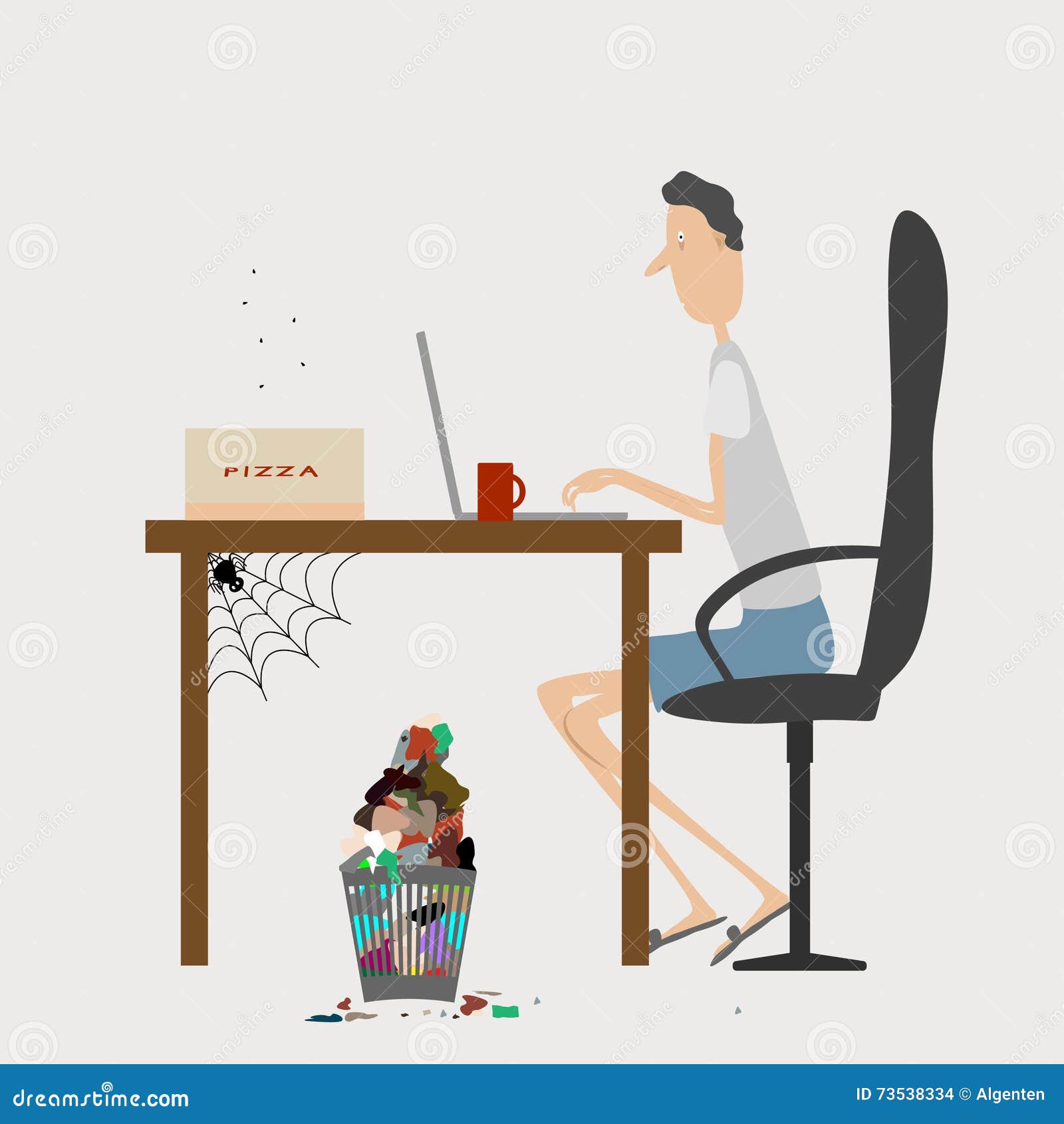 Man with computer stock vector. Illustration of design - 73538334