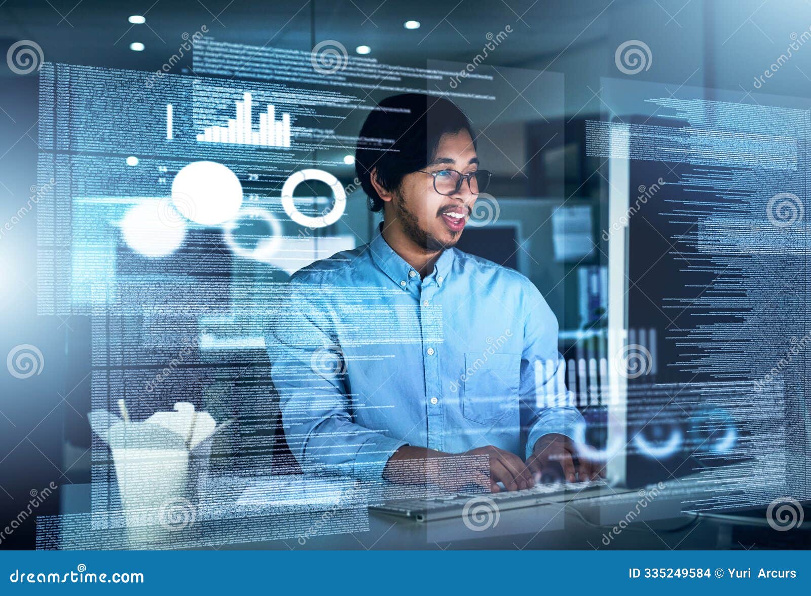 Man Computer Engineering And Programming Code In Typing For Innovation 8736