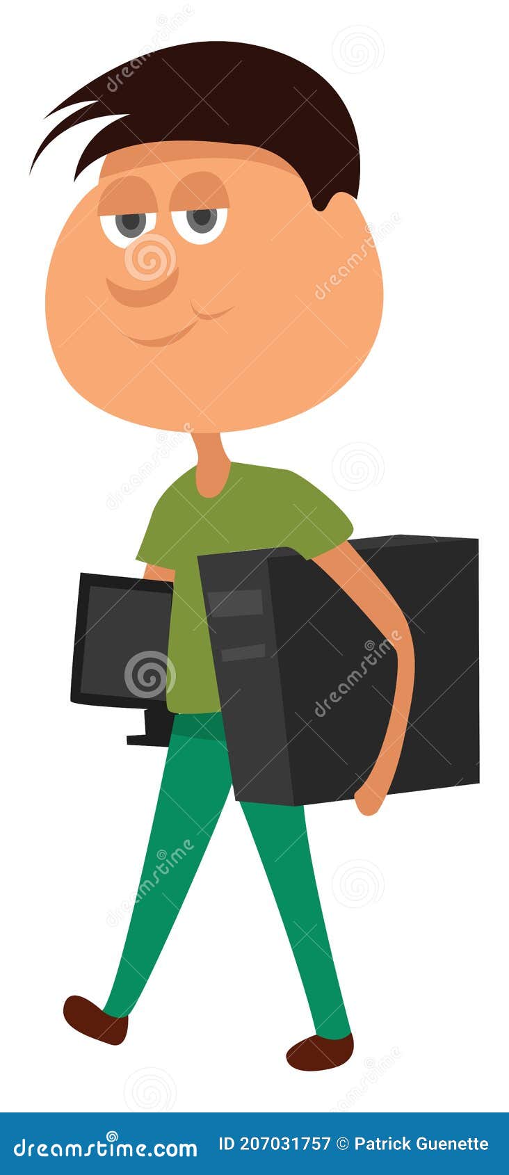 Man with Computer, Illustration, Vector Stock Vector - Illustration of ...