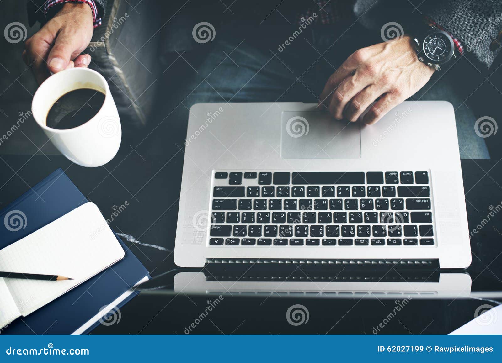 Man Computer Laptop Coffee Cafe Concept Stock Image - Image of ...