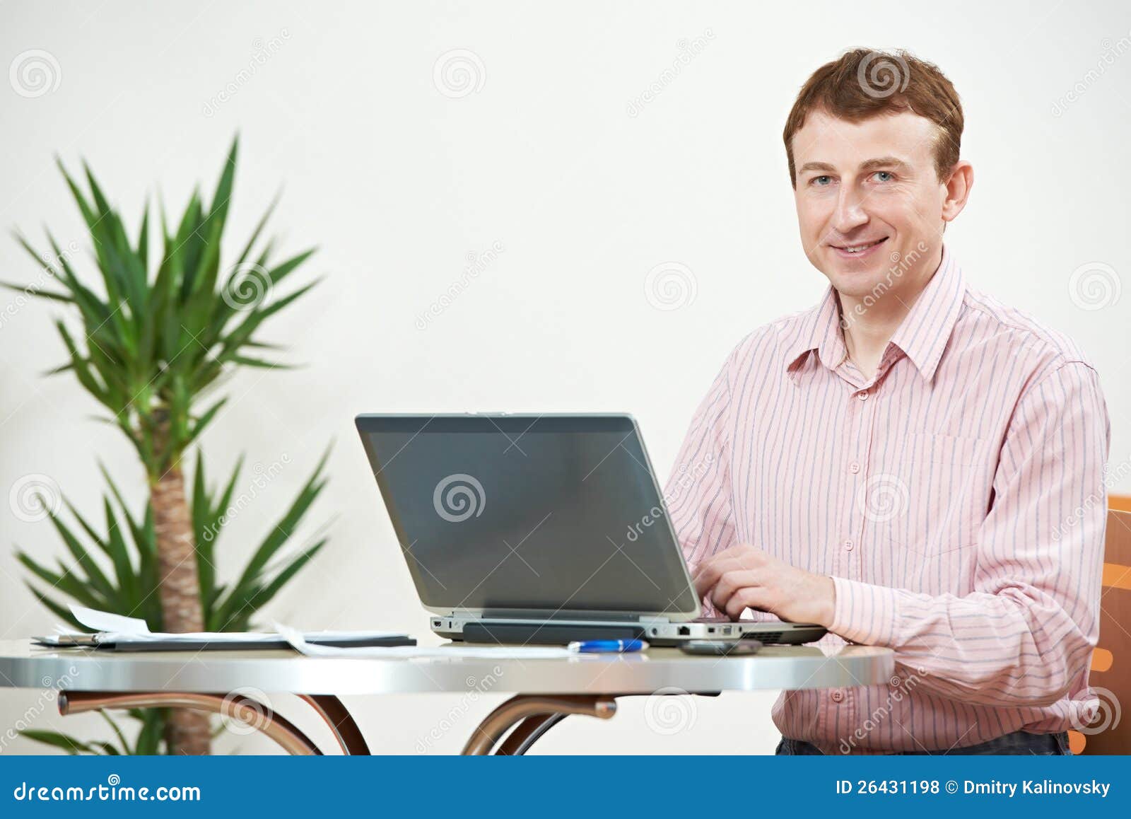 Man with Computer Laptop in Office Stock Photo - Image of executive ...