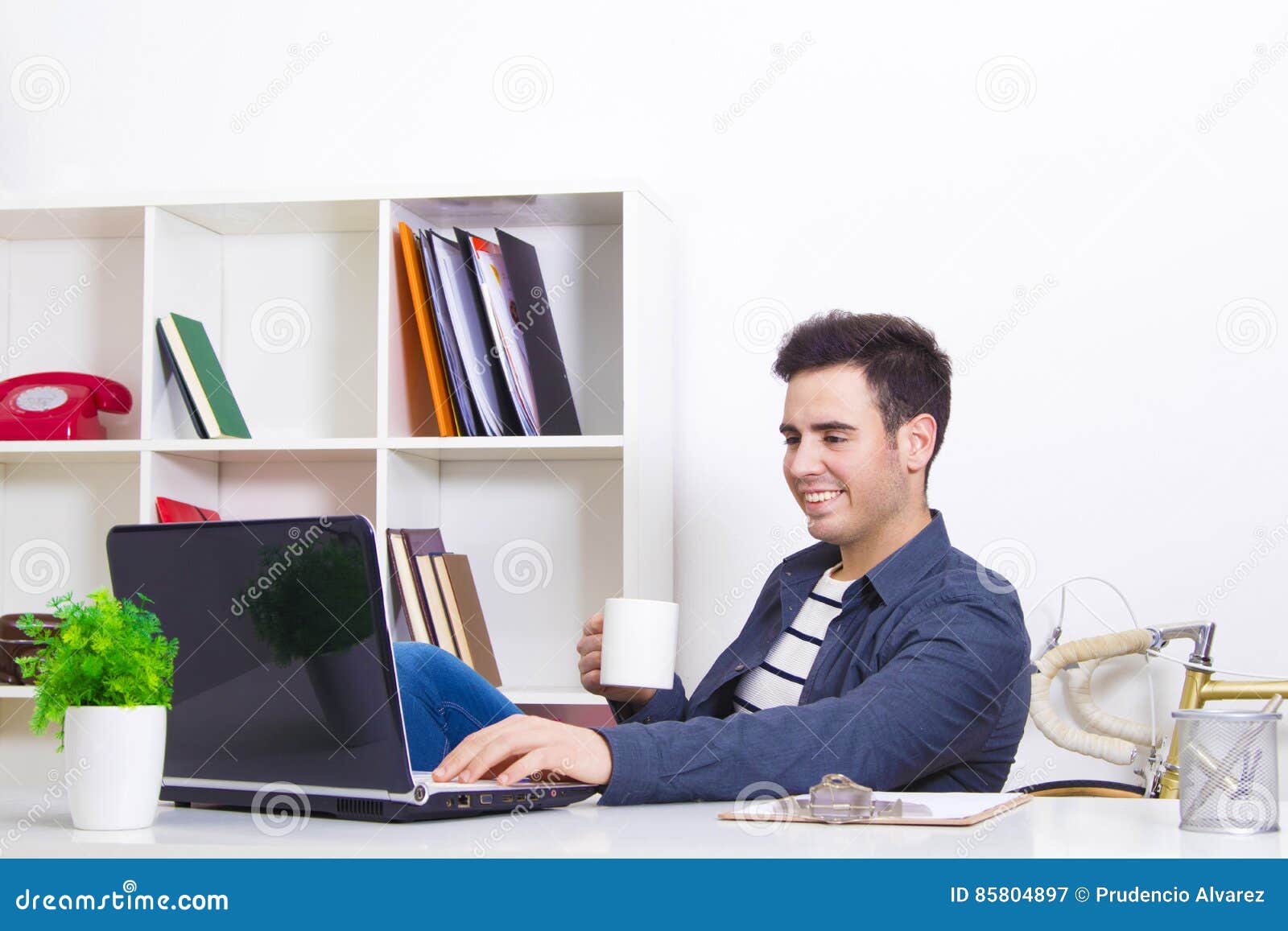 Man with computer stock image. Image of computer, consulting - 85804897
