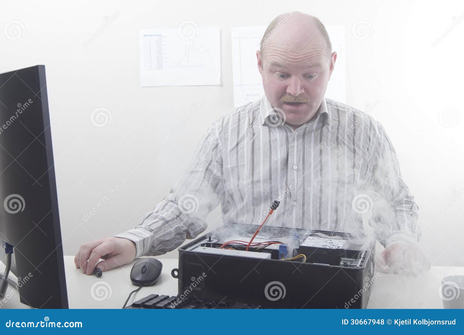 Man with Computer Problems stock photo. Image of humor - 30667948