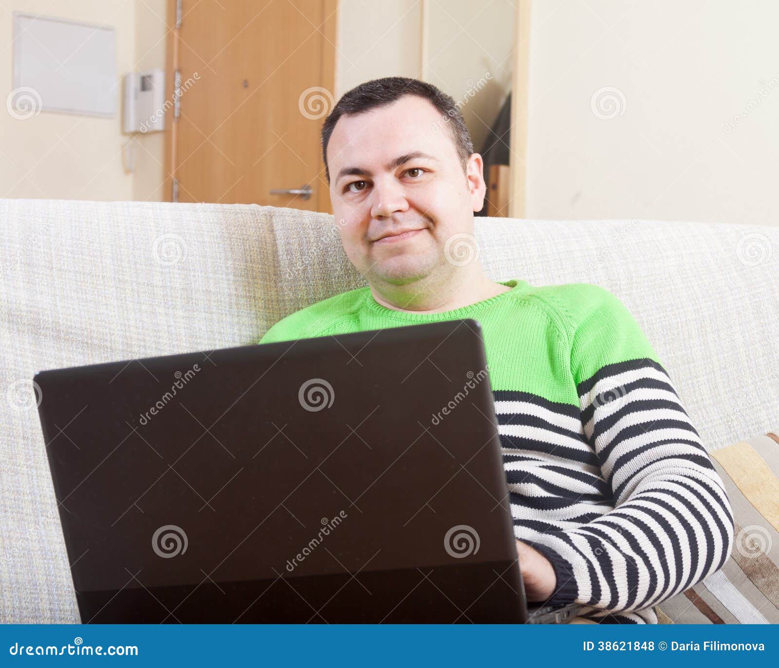 Man with computer stock photo. Image of looking, computer - 38621848
