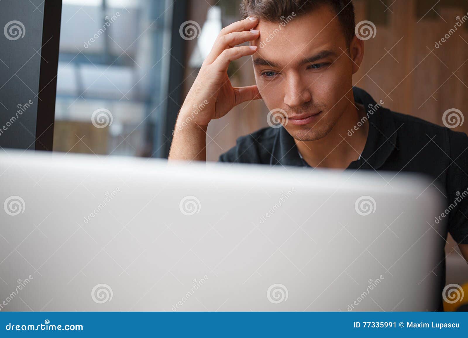 Man Concentrated on Solving the Problem. Stock Image - Image of ...