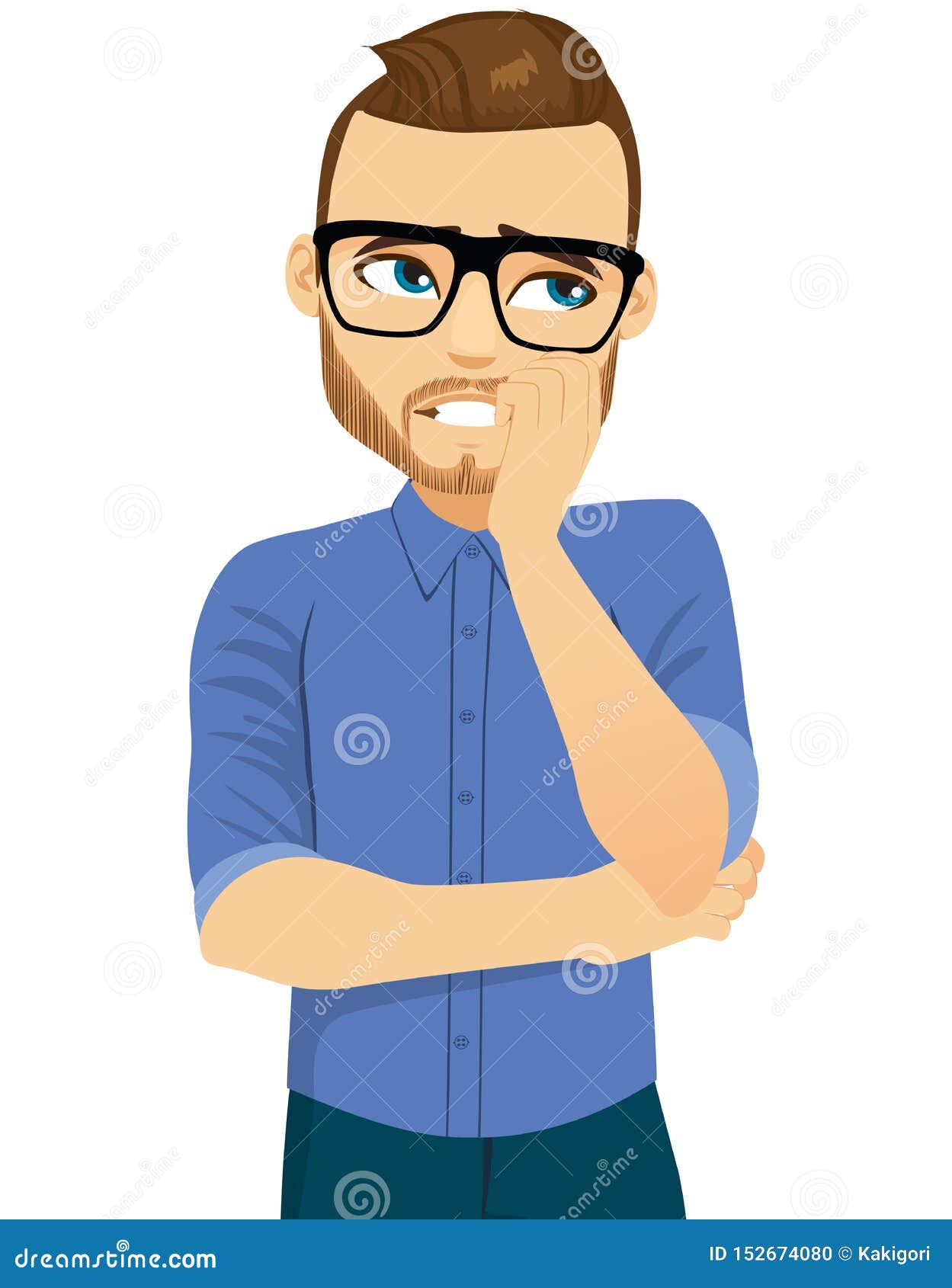 Man Concerned Face Expression Stock Vector - Illustration of hand ...