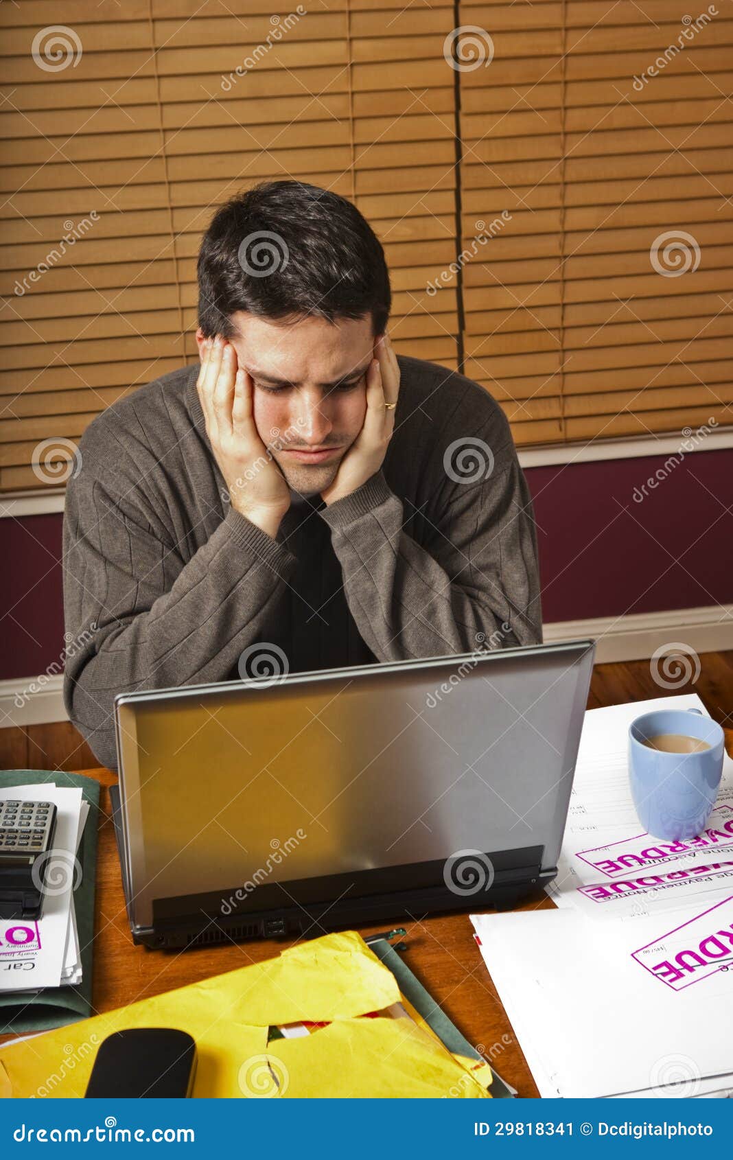 Man Concerned by Home Finances Stock Image - Image of high, caucasian ...