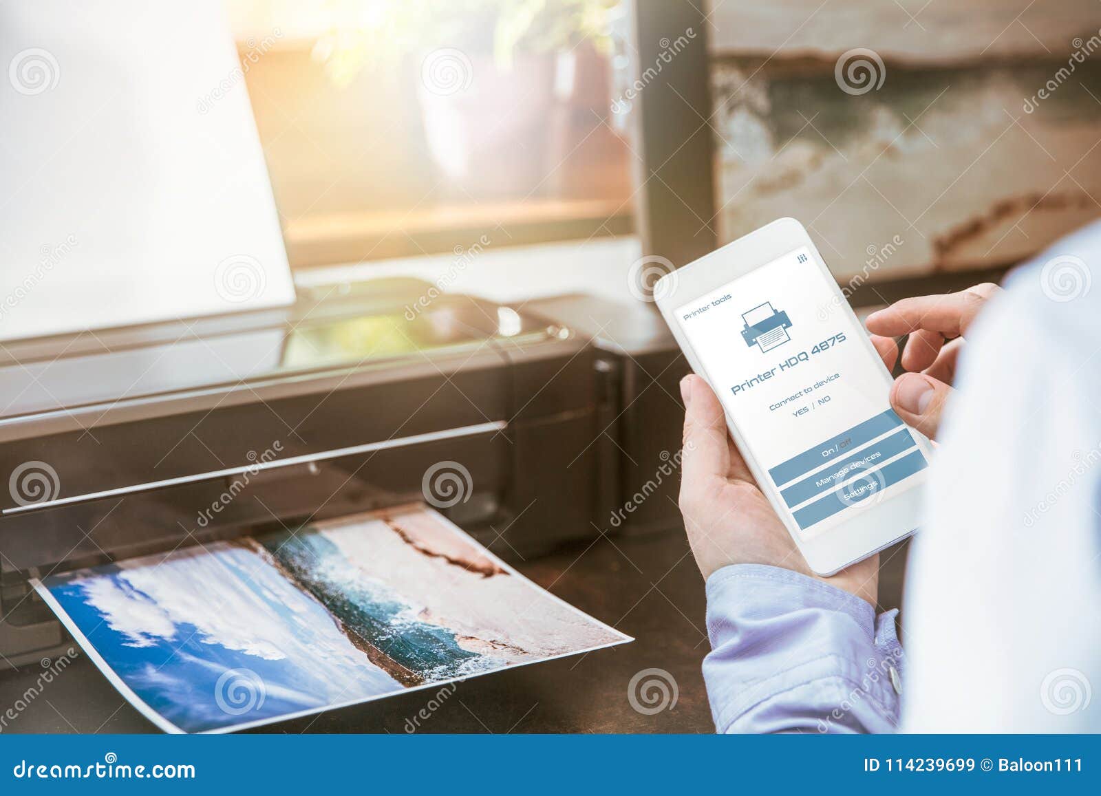 Man Configures the Connection of a Mobile Phone Stock Image - Image of ...