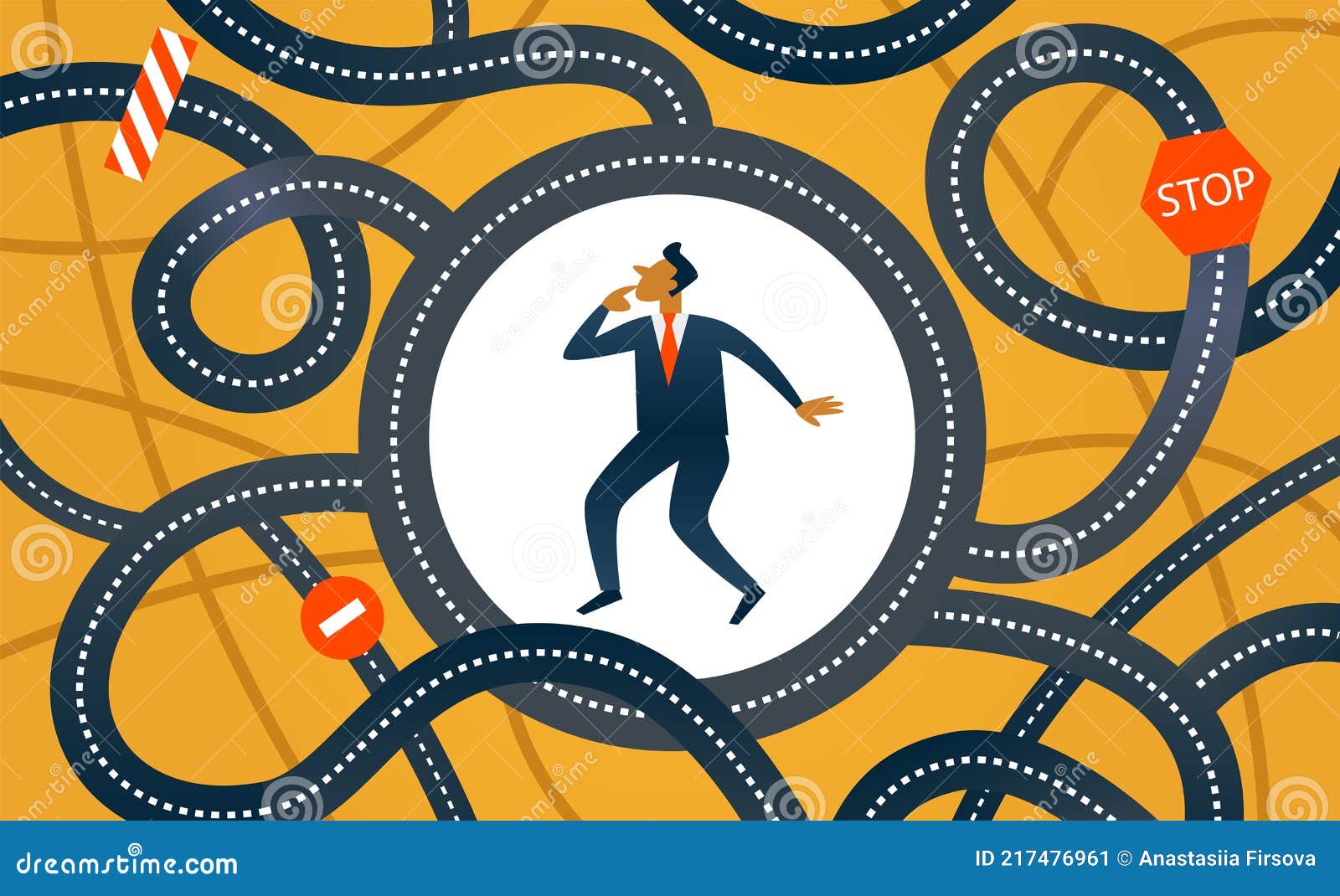 The Man is Confused. Making a Difficult Decision, Finding a Way Stock ...