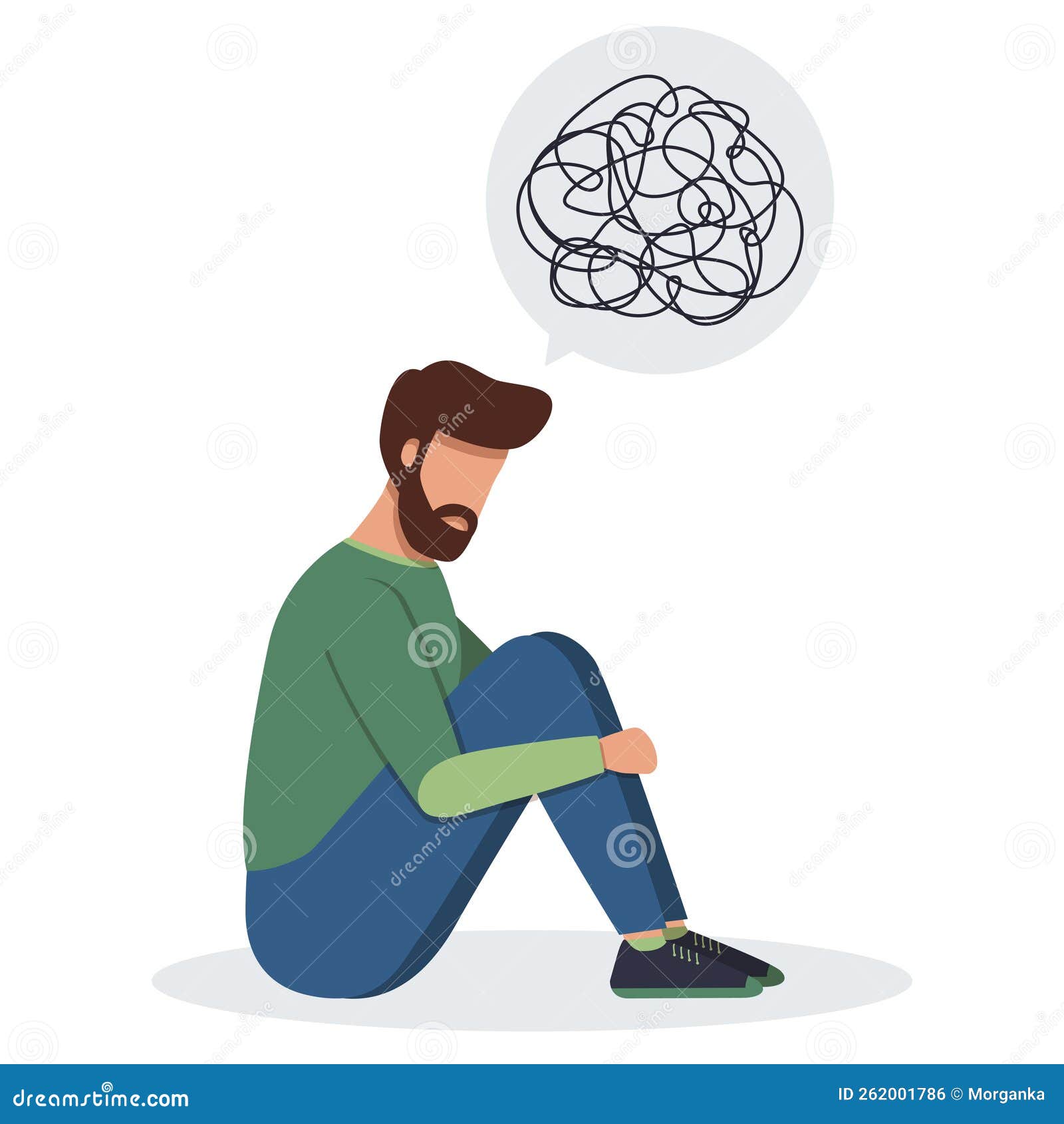 Confused Thoughts, Stress And Depression, Mental Health Concept ...