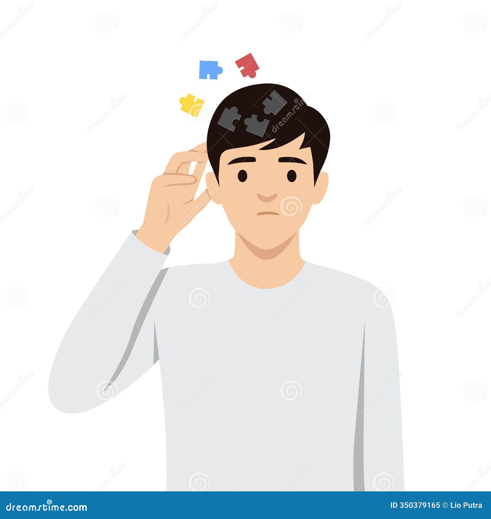 Man with Confused Thoughts Unable To Think Clearly for Decision Stock ...