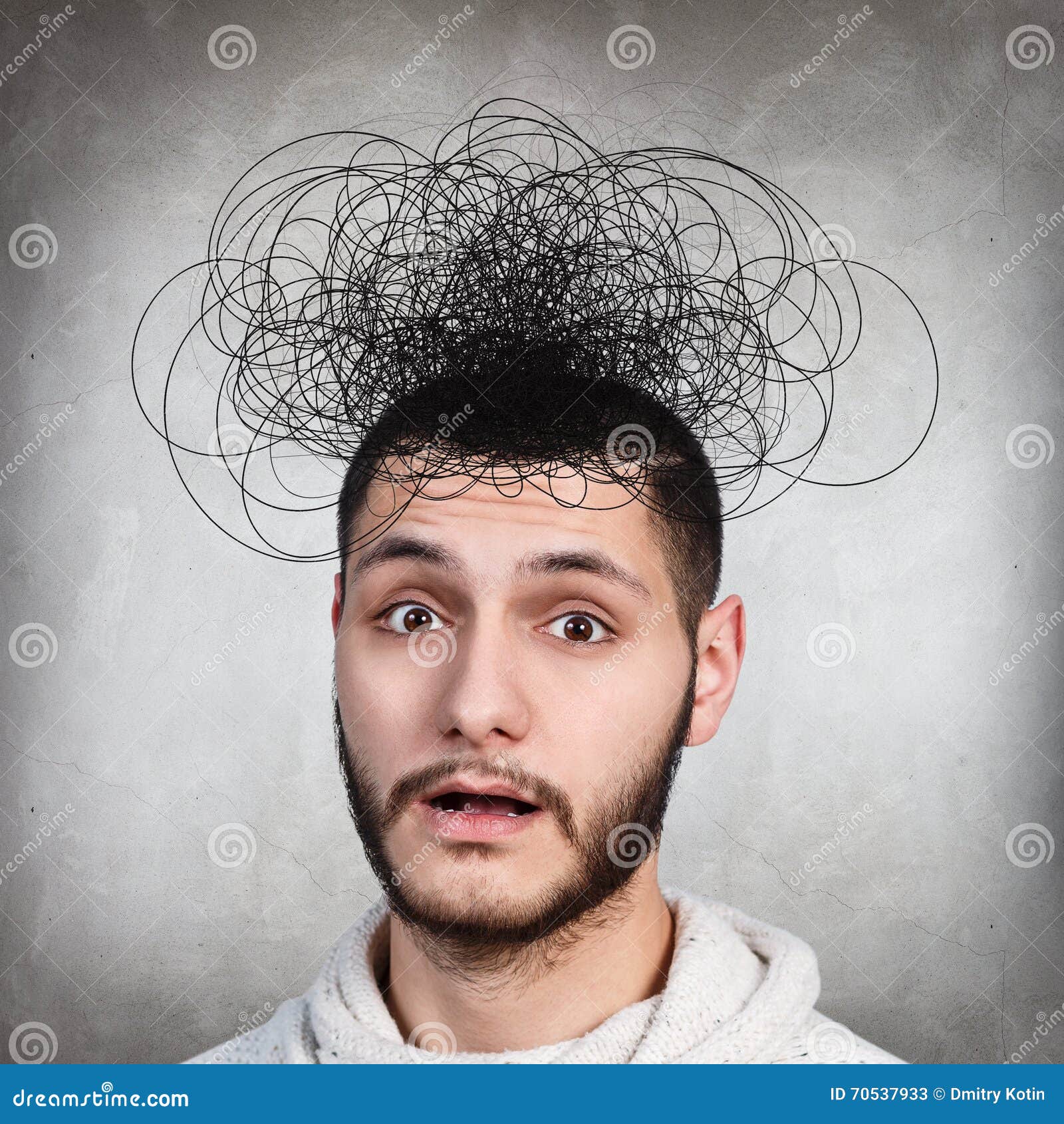 Man with Confusing Tangle of Thoughts Stock Image - Image of confusion ... Man with Confusing Tangle of Thoughts Stock Image - Image of confusion ...