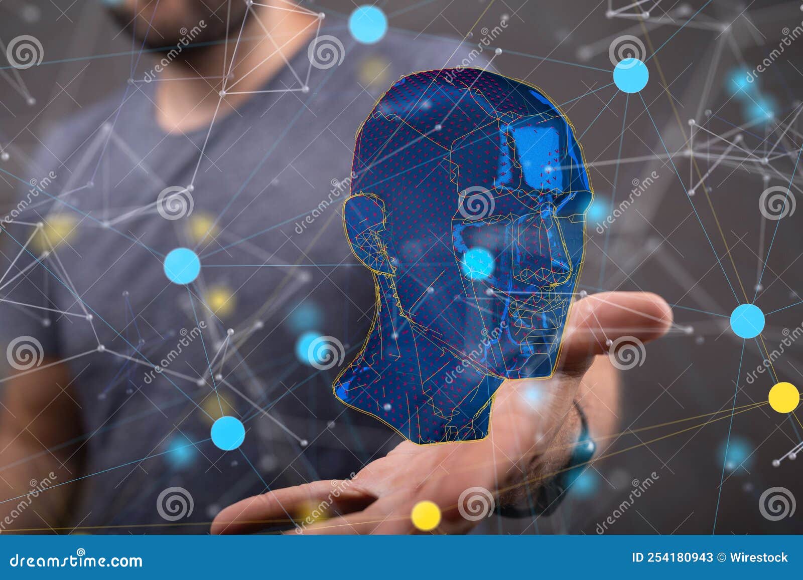 Man with Connected Network Animation Stock Image - Image of human, idea ...