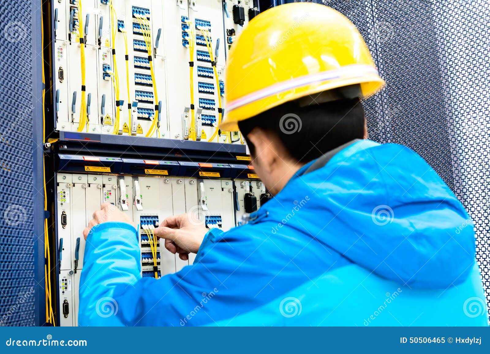 Man Connecting Network Cables Editorial Image - Image of communication ...