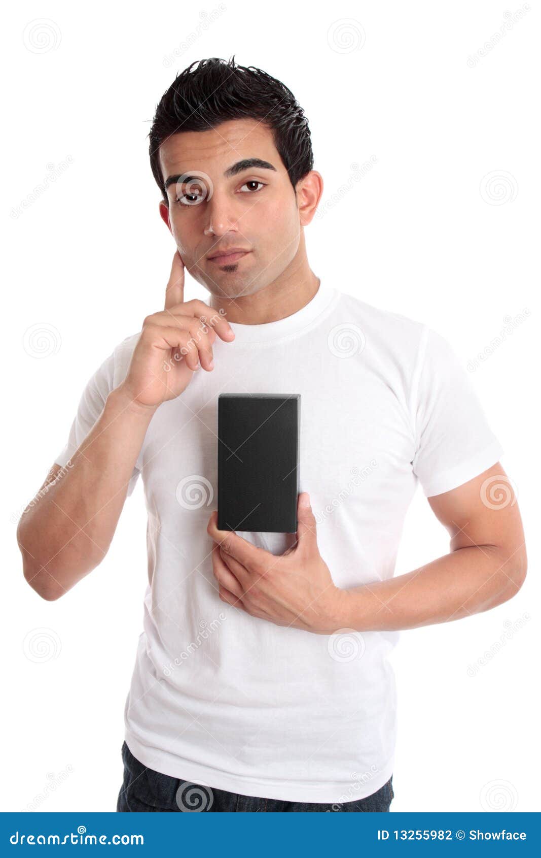Man considering a product stock photo. Image of person - 13255982