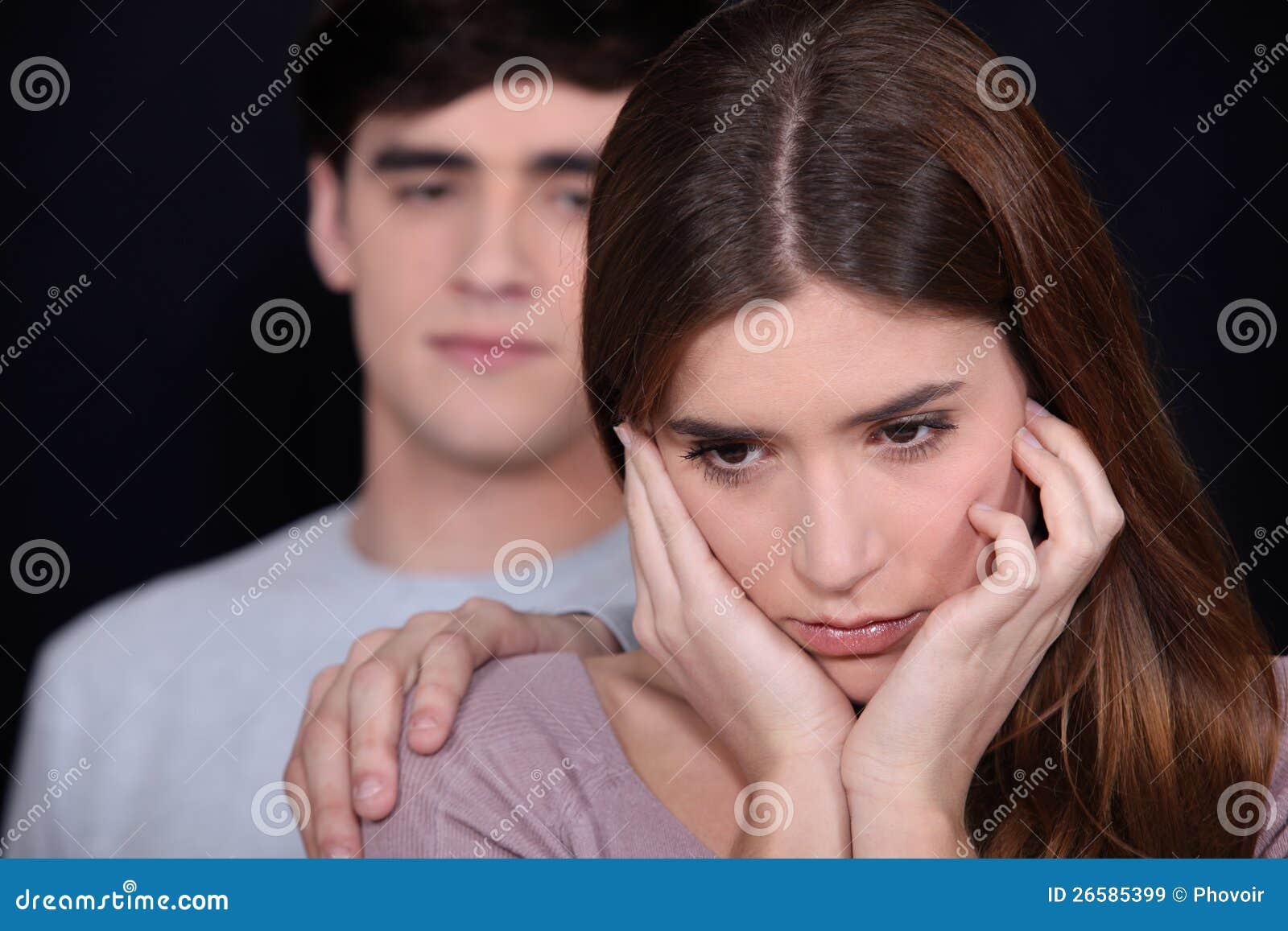 Man consoling girlfriend stock image. Image of amorous - 26585399